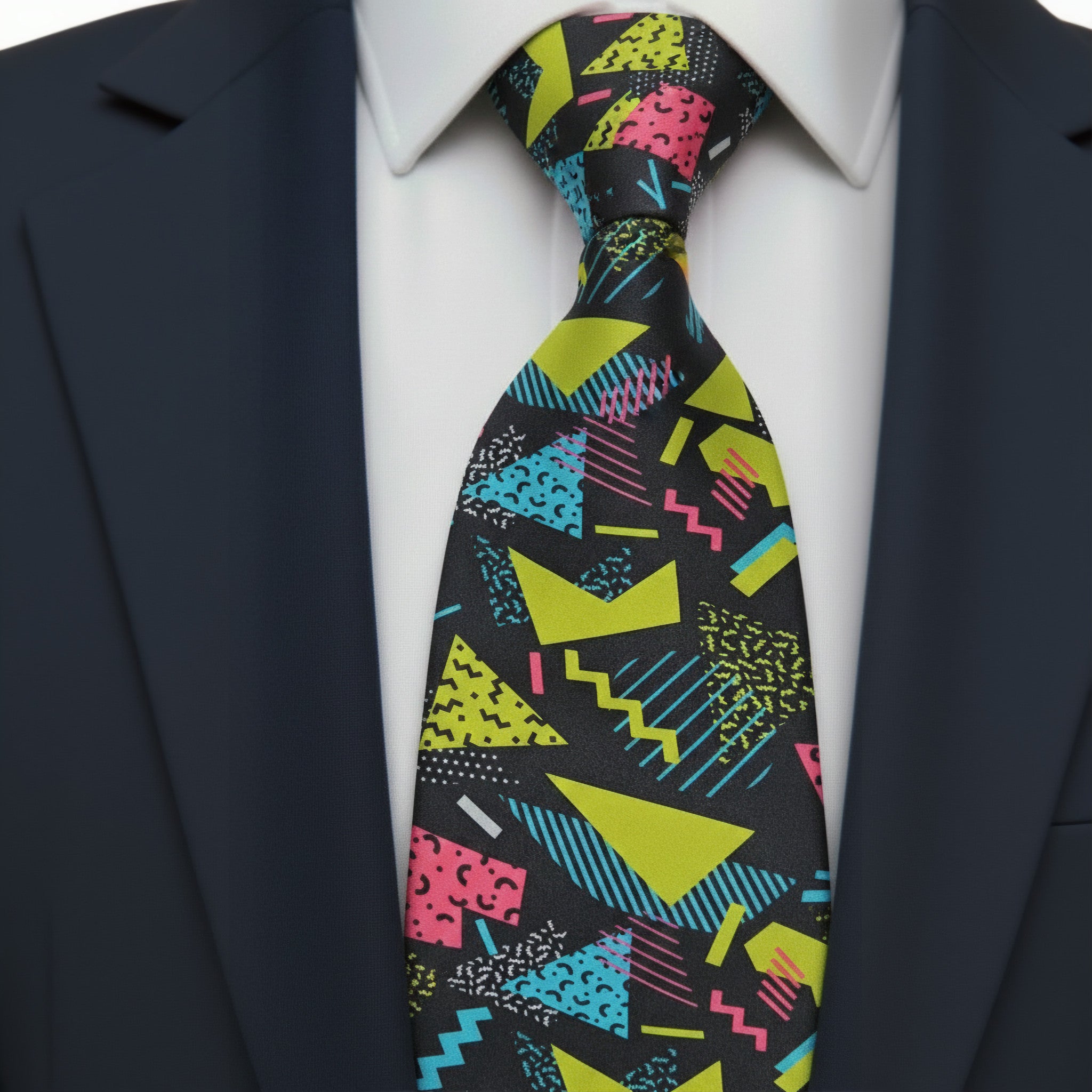 Mens Bespoke Necktie FL-18 Neon Lights – A Hand Tailored Suit