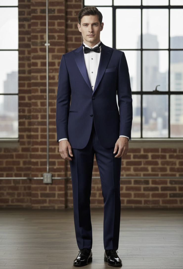 English Pure Wool Navy Evening Suit Super 120's Two Piece Suit – A Hand ...